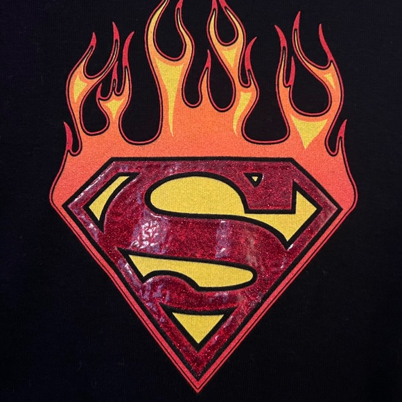 Jerry Leigh | Tops | Warner Bros Superman Flames Dc Comics Shirt Womens ...